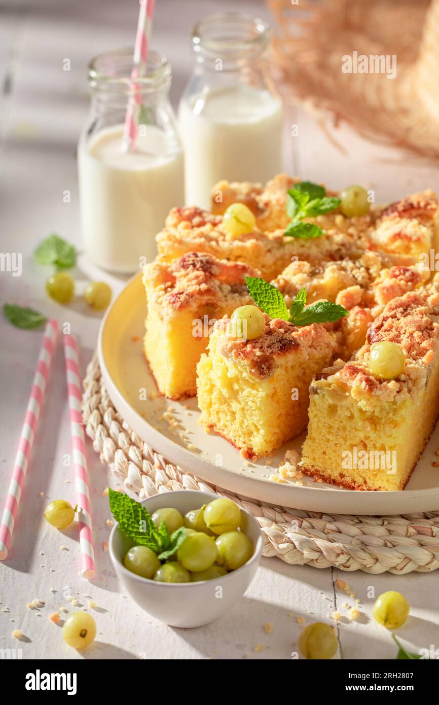 Delicious gooseberry butter cake made of fruits and sugar. Gooseberry ...