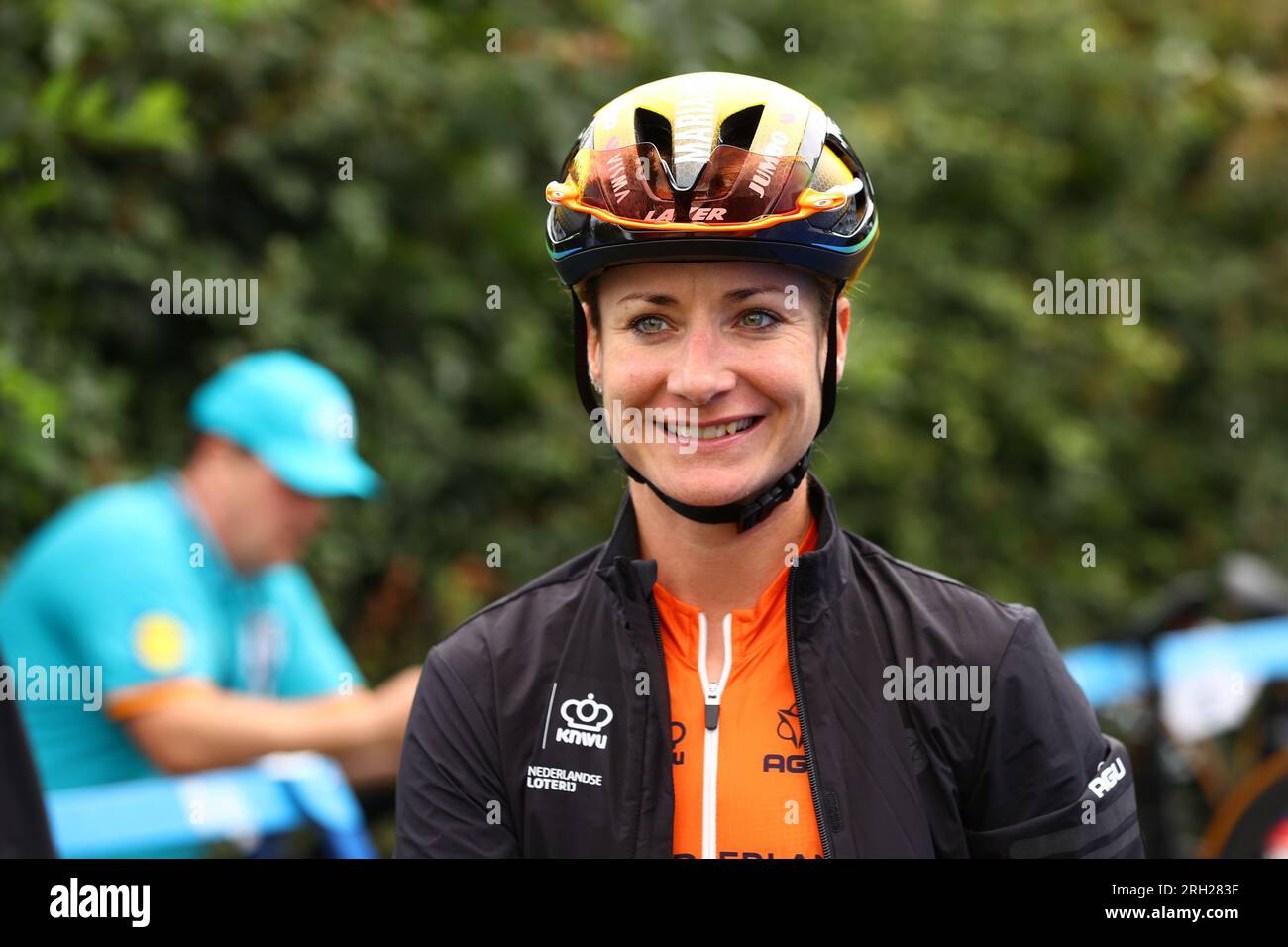 Glasgow, UK. 13th Aug, 2023. Dutch Marianne Vos pictured ahead of the ...
