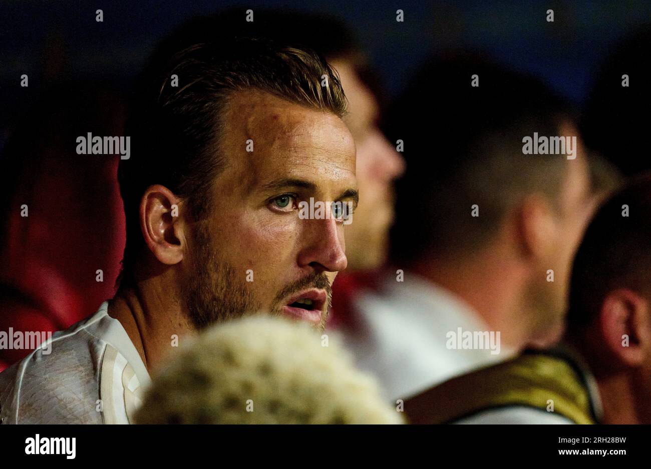 Munich, Germany. 12th Aug, 2023. Harry Kane, FCB 9 sad on the bench ...