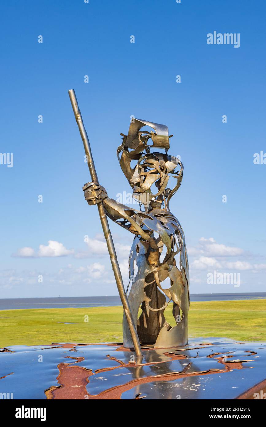 Pieterburen, The Netherlands, August, 9, 2023: Sculpture de Wadloper at ...
