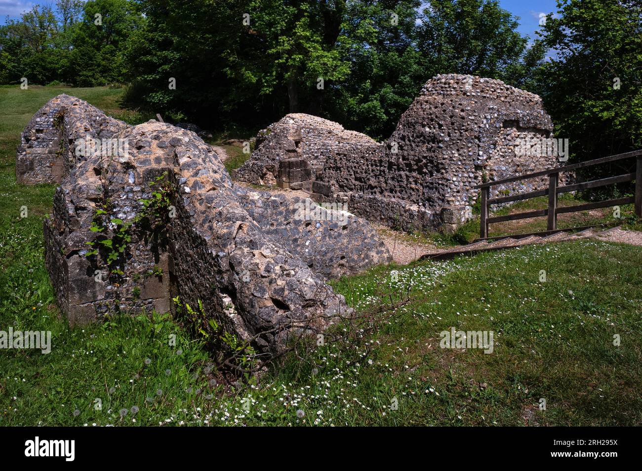 Foundations of living quarters at Bramber Castle in West Sussex, built ...