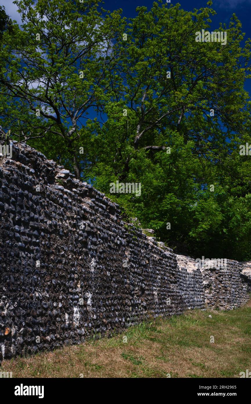 Curtain wall of Bramber Castle in West Sussex, England, built soon ...