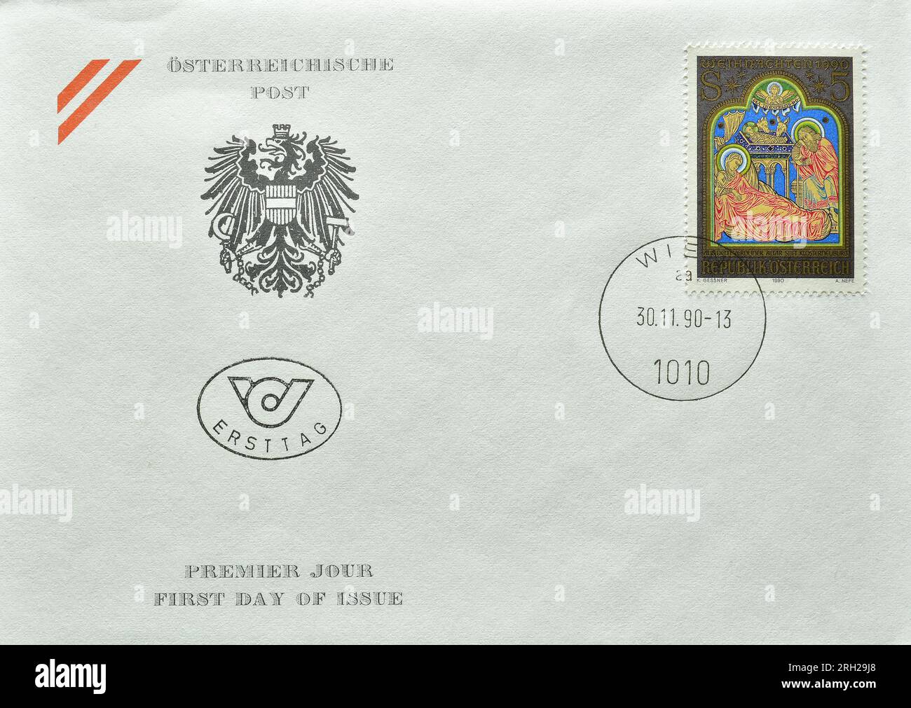 First Day Cover Letter with cancelled postage stamp that shows "Birth ...