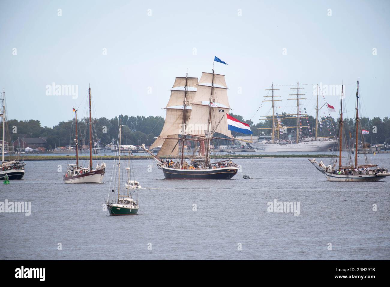 Rostock, Germany. 13th Aug, 2023. Sailing ships sail on the last day of ...