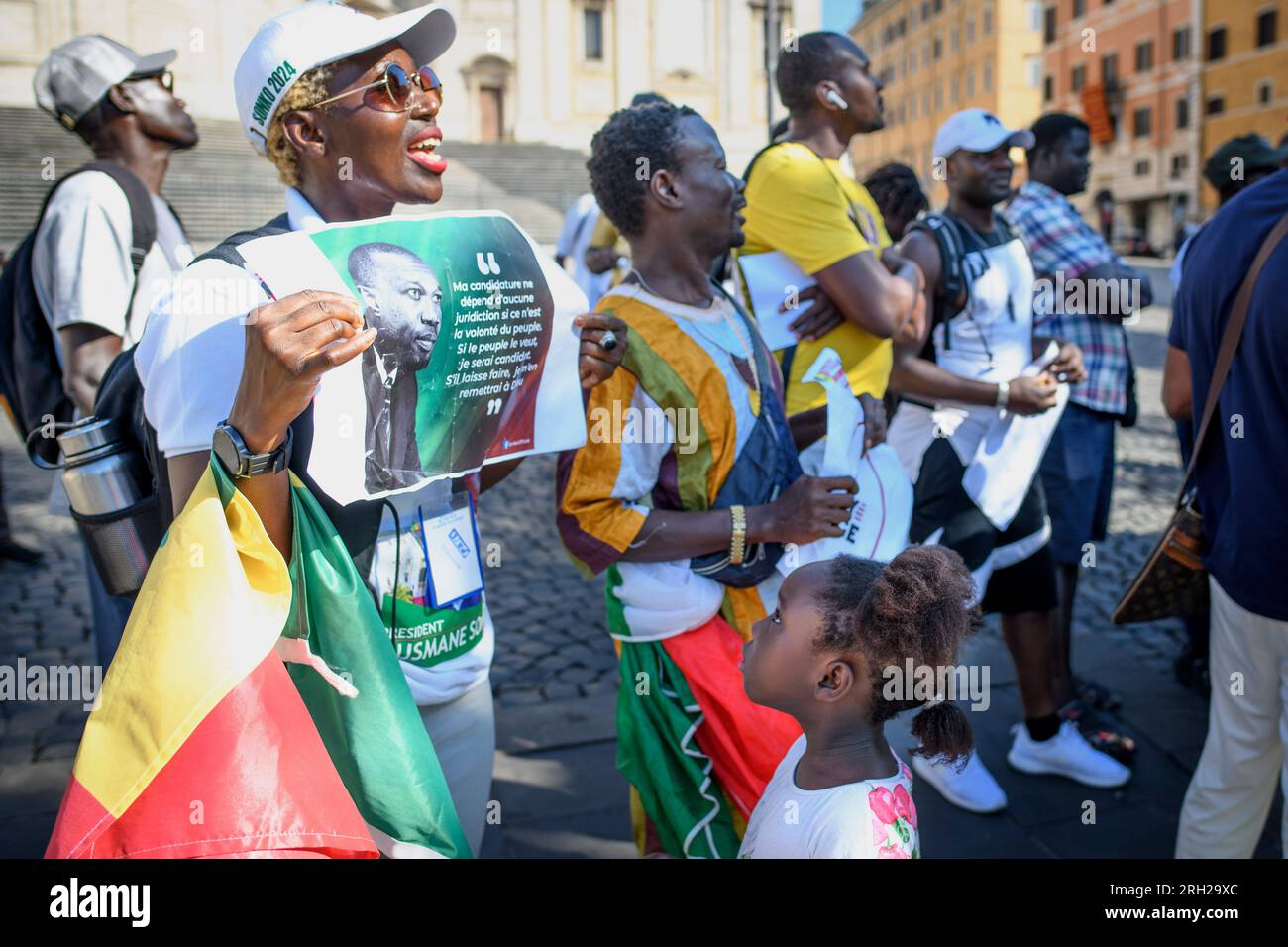 Rome, Rome, Italy. 12th Aug, 2023. A Senegalese girl reads Ousmane ...