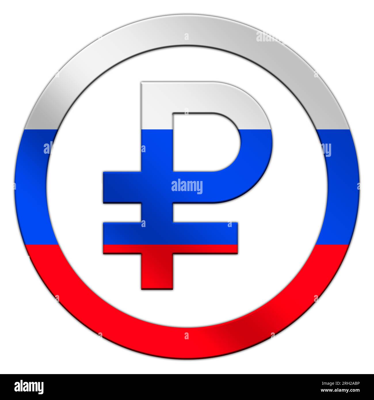 Digital Ruble currency symbol with russian flag colors version, Russia ...