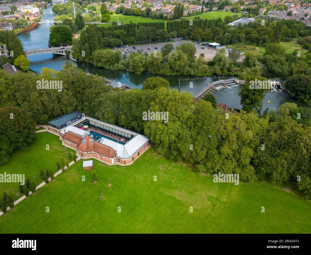 Aerial View of the Thames Lido in Reading Stock Photo - Alamy