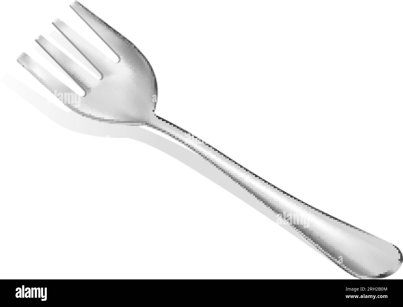 Realistic metal fork isolated on white background. 3d realism. Vector ...