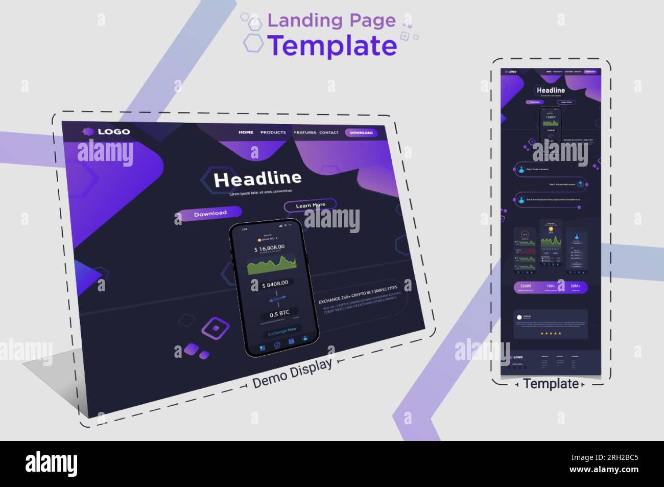 ui ux landing page, Website template for cyptro wallet and other app ...