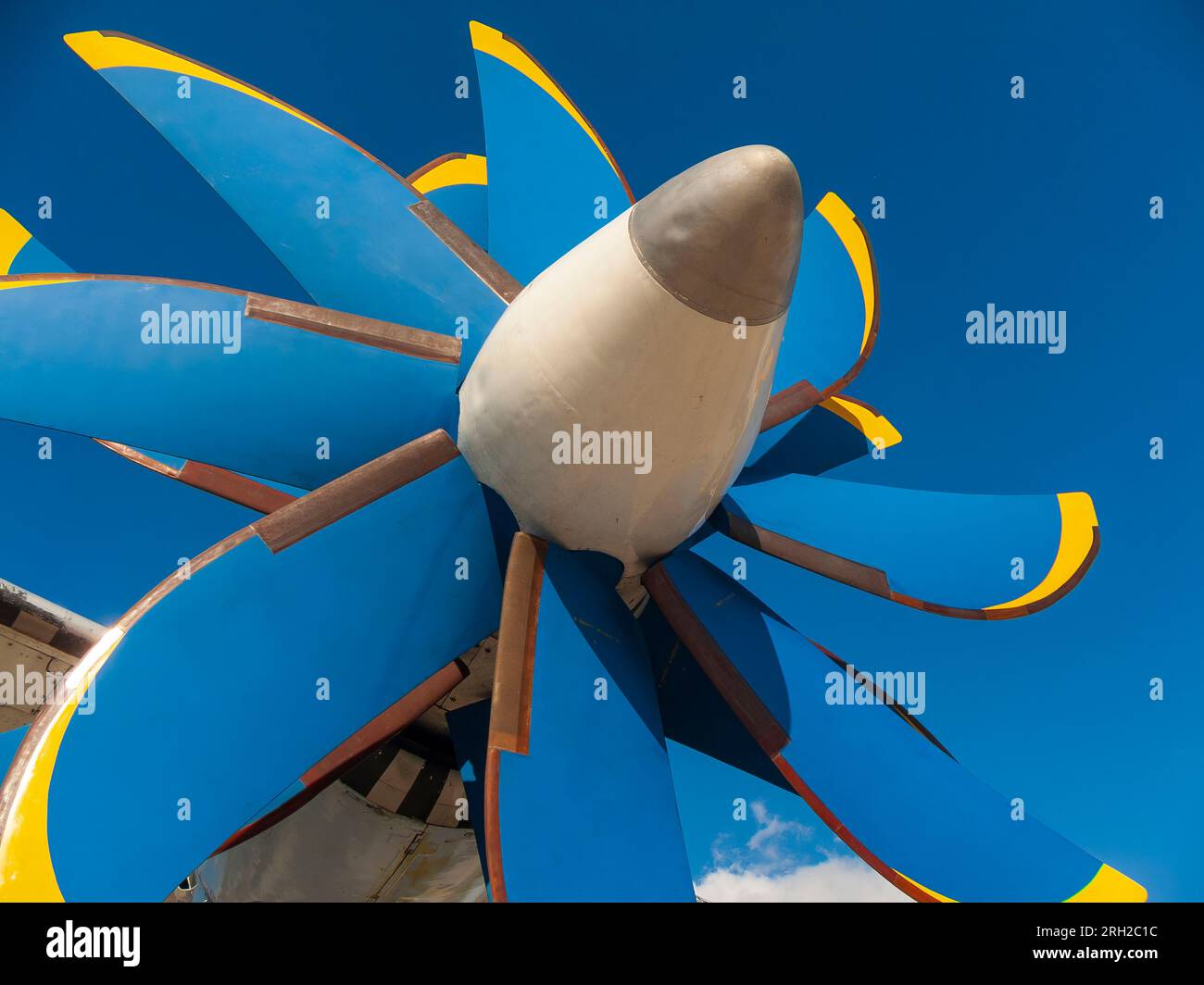 Big turbofan aircraft propeller. Modern plane propulsion part Stock ...