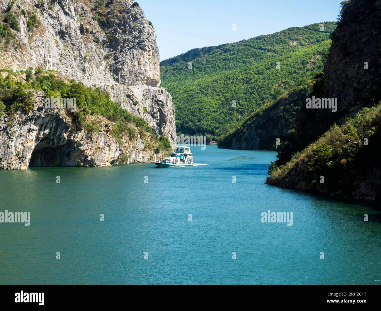 Koman lake in Albania Stock Photo - Alamy