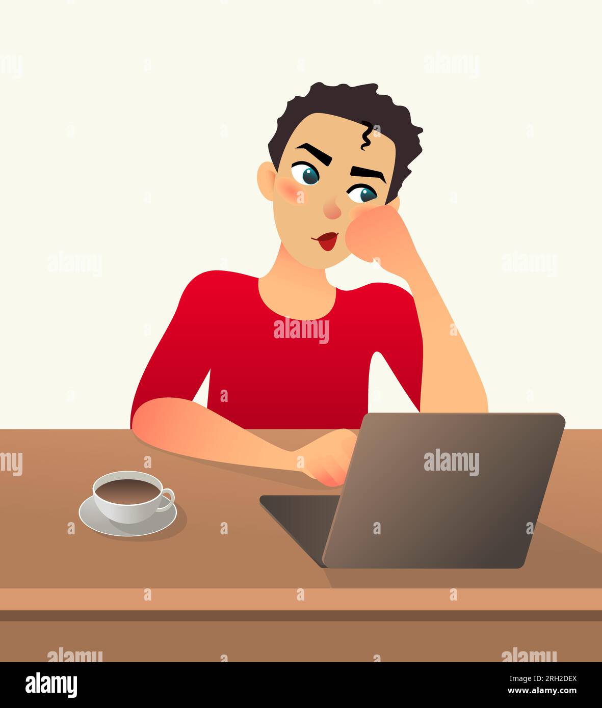 Cartoon bored woman hi-res stock photography and images - Alamy