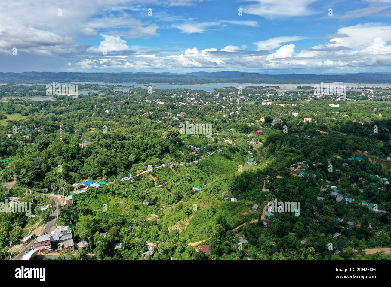 Rangamati, Bangladesh - July 26, 2023: The Bird's-eye view of Rangamati District at the ...