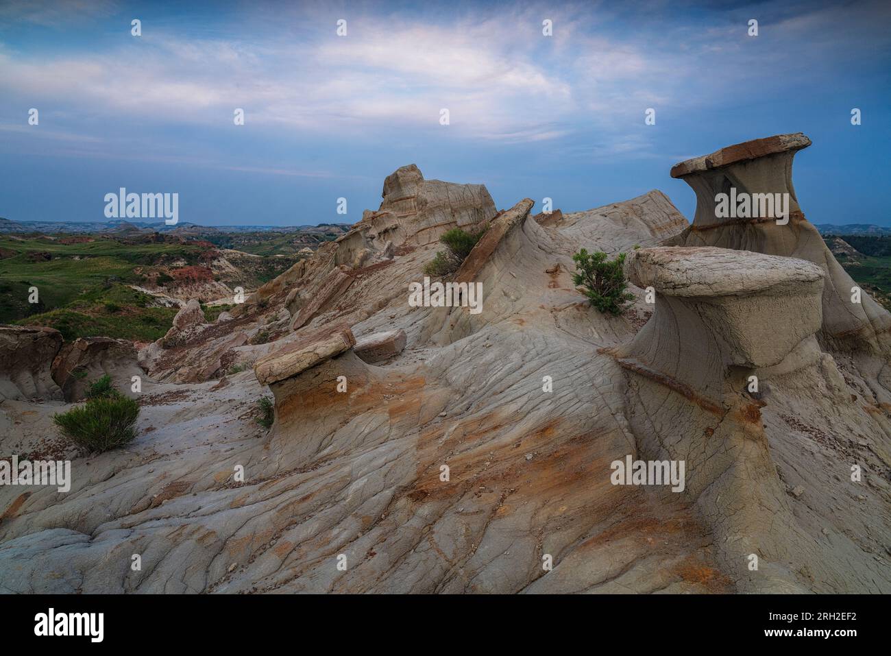 Surreal geology at Schramm Hill Parking Area in Theodore Roosevelt ...
