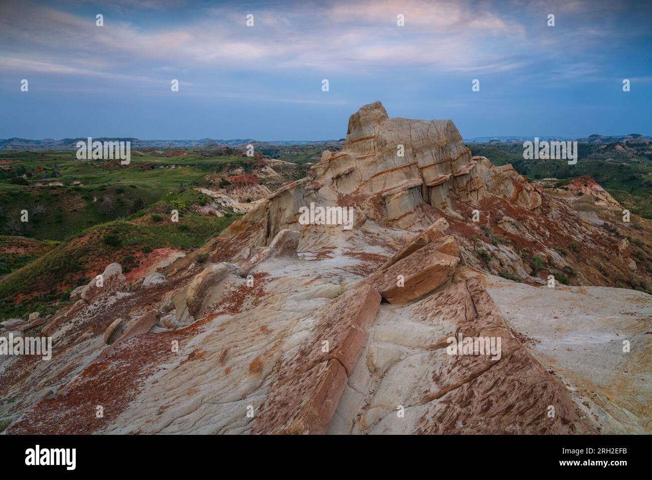 Surreal geology at Schramm Hill Parking Area in Theodore Roosevelt ...