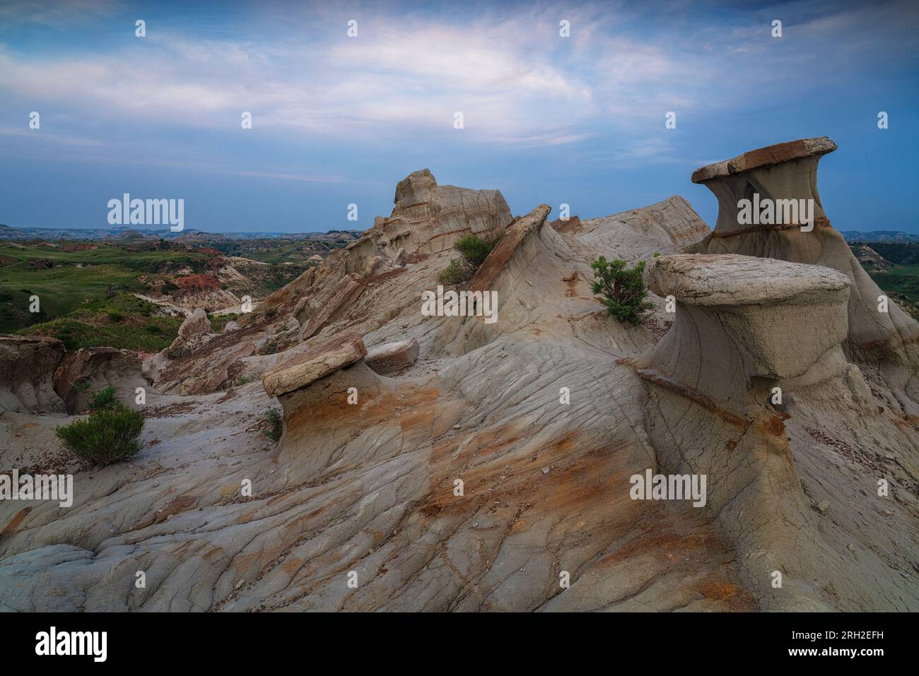 Surreal geology at Schramm Hill Parking Area in Theodore Roosevelt ...