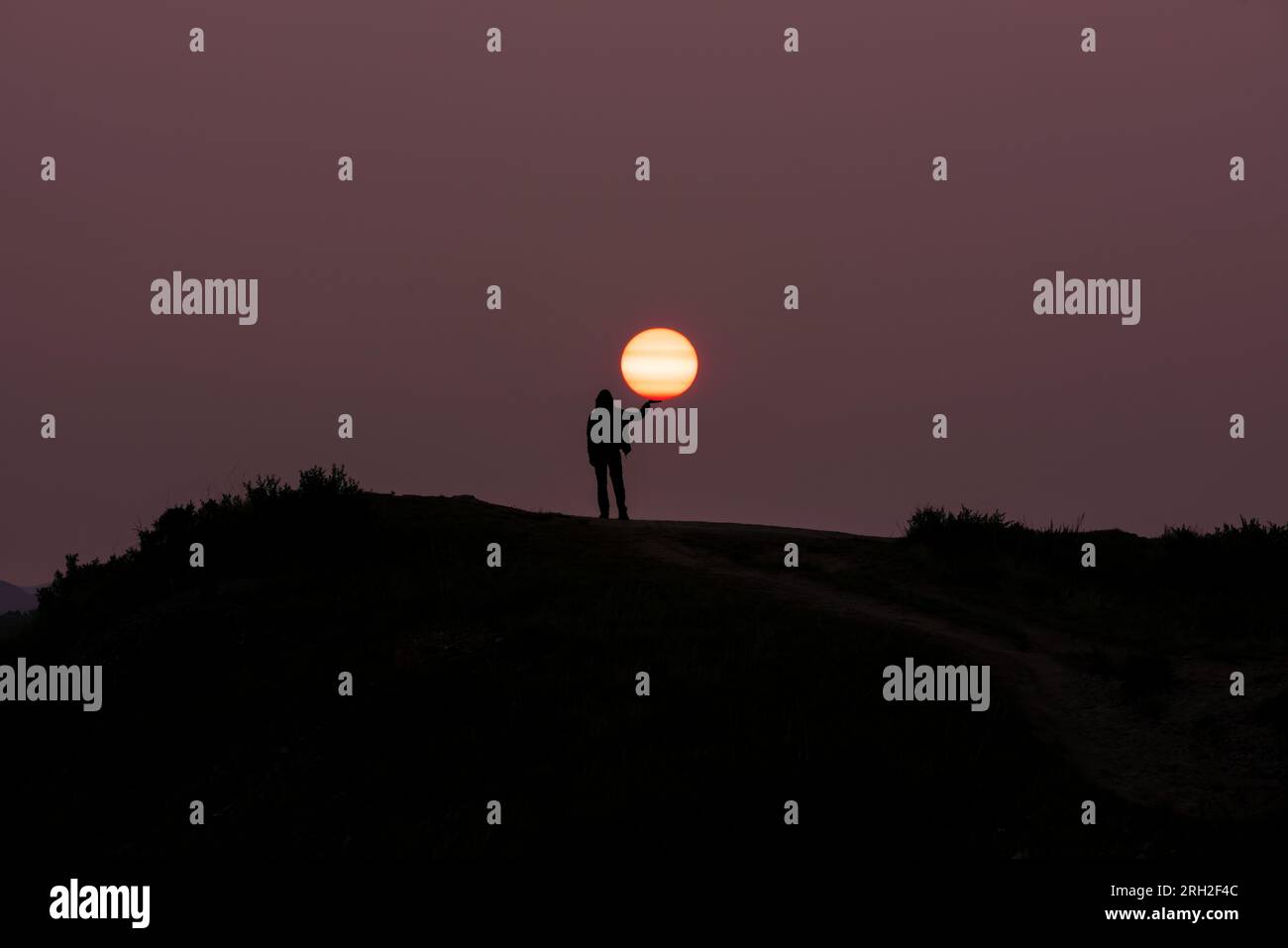 Woman in silhouette in park hi-res stock photography and images - Alamy