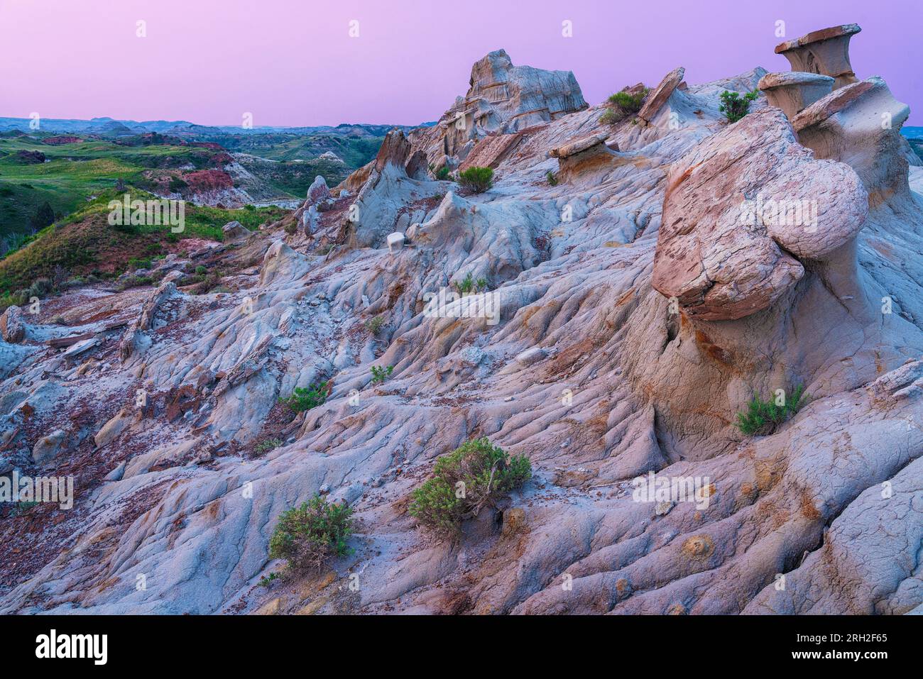 Surreal geology at Schramm Hill Parking Area in Theodore Roosevelt ...