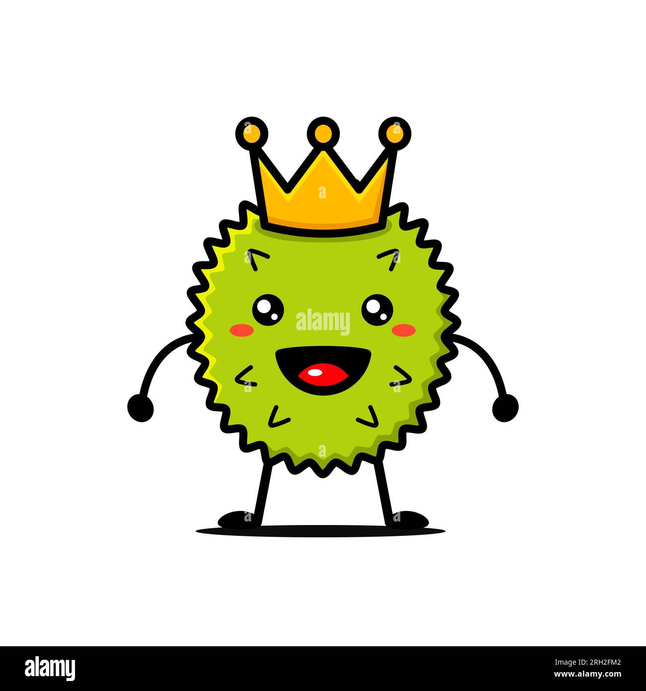 Cute Durian Fruit King Cartoon Character Premium Vector Stock Vector ...
