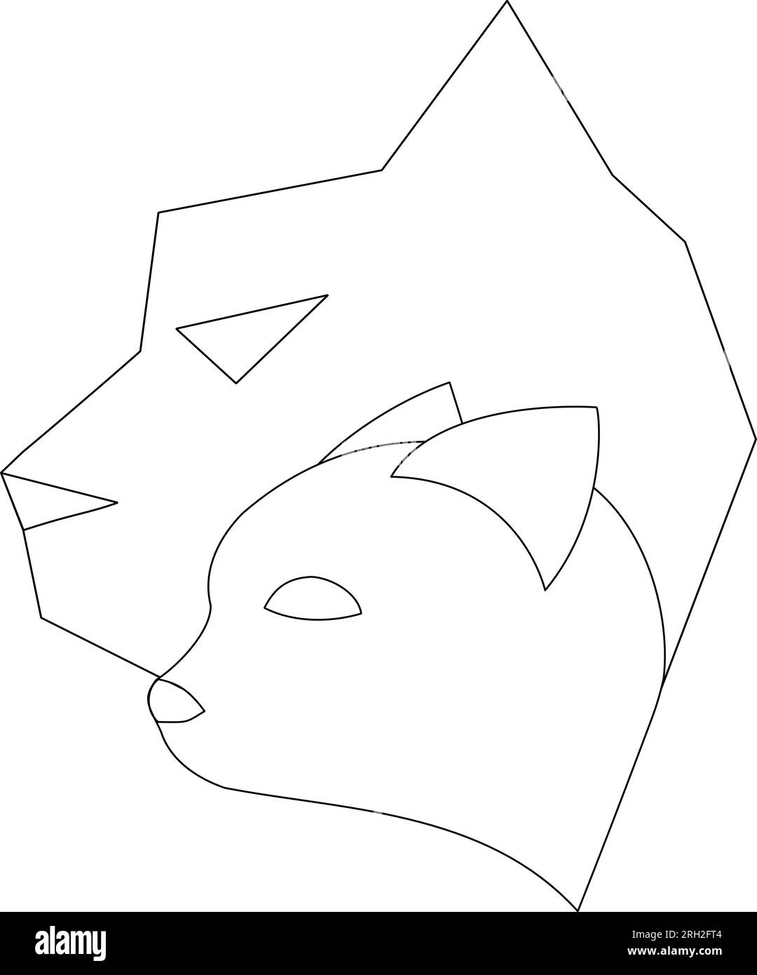 Two cat heads Stock Vector Images - Alamy