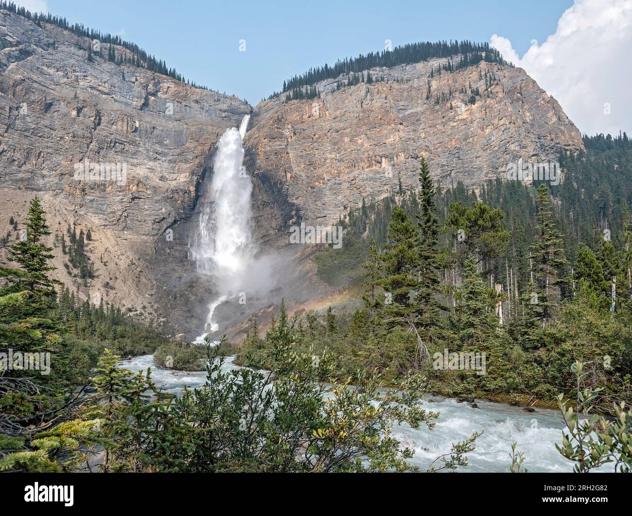Takakkaw Waterfall feeding the Yoho River in Yoho National Park ...