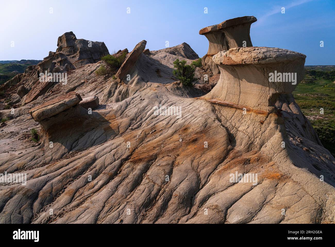 Surreal geology at Schramm Hill Parking Area in Theodore Roosevelt ...