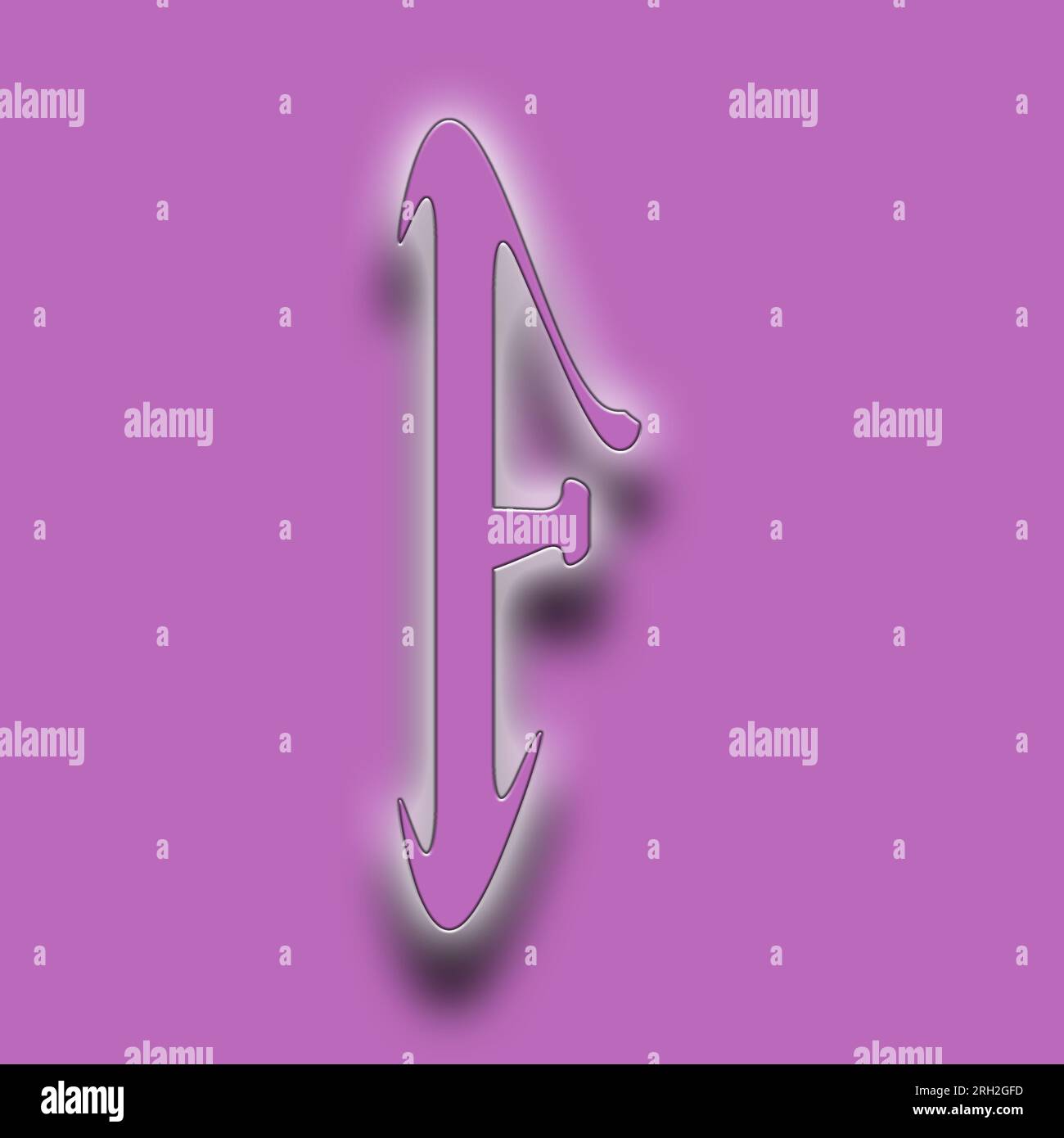 Pink signature with capital letter F and genuine designed as Crazy Barb ...