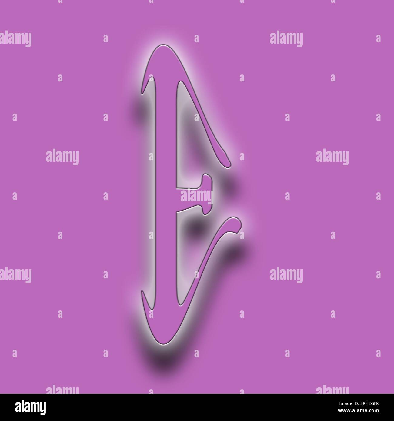 Pink signature with capital letter E and genuine designed as Crazy Barb ...