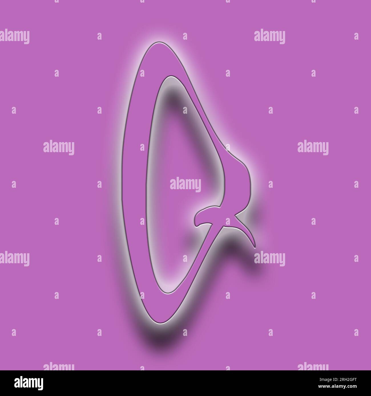 Pink signature with capital letter Q and genuine designed as Crazy Barb ...