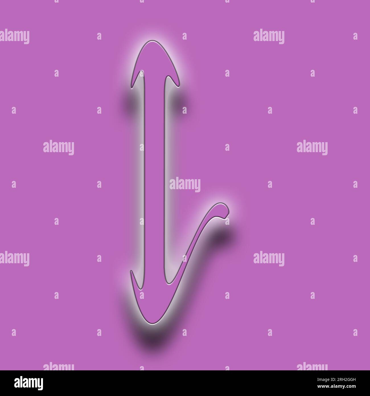 Pink signature with capital letter L and genuine designed as Crazy Barb ...