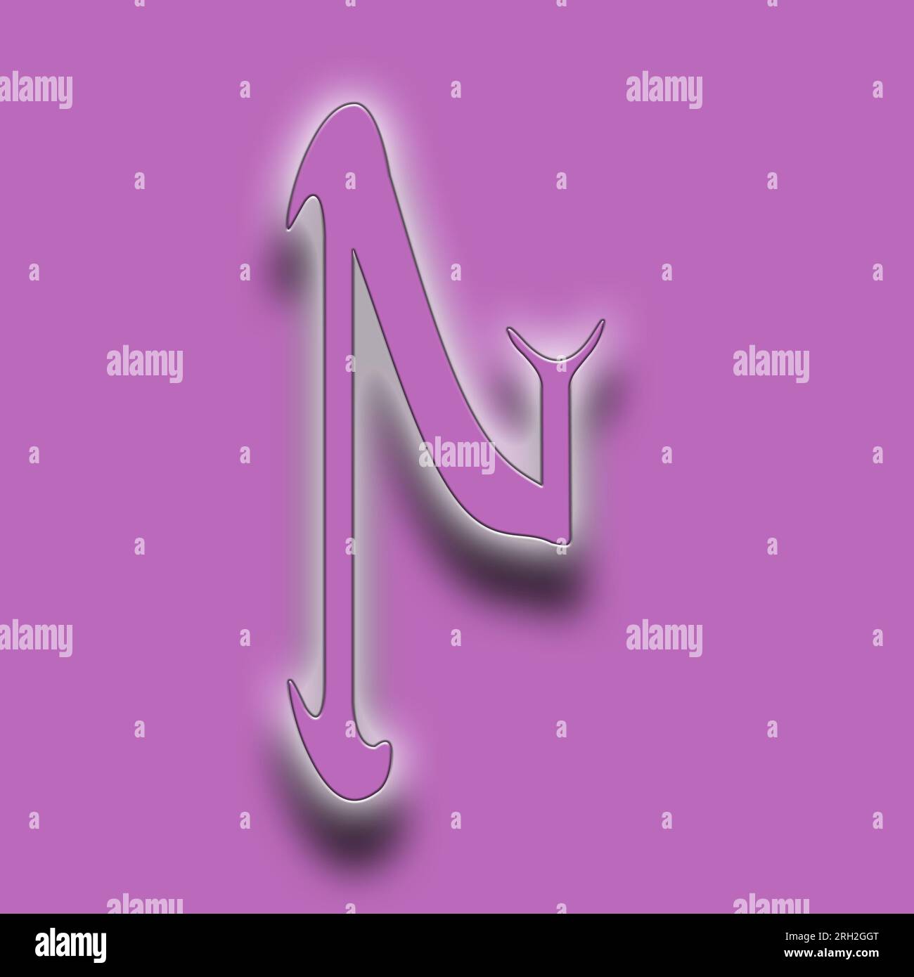 Pink signature with capital letter N and genuine designed as Crazy Barb ...