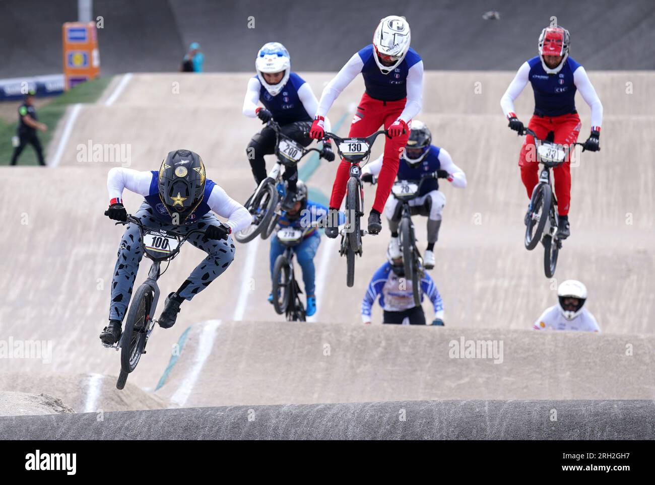 France's Romain Mahieu wins The Men's Elite Final during day eleven of the 2023 UCI Cycling ...