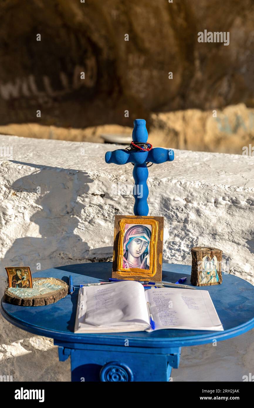 Church of Panagia Kakaviotissa in cave, Lemnos Island Eastern Aegean ...