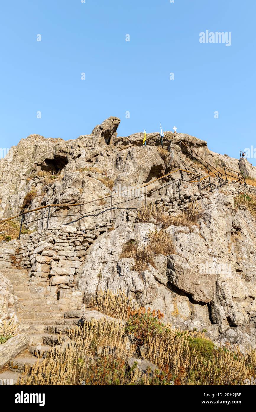 Church of Panagia Kakaviotissa in cave, Lemnos Island Eastern Aegean ...