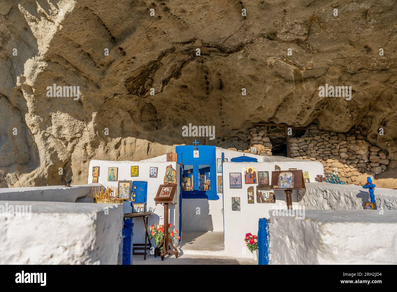 Church of Panagia Kakaviotissa in cave, Lemnos Island Eastern Aegean ...