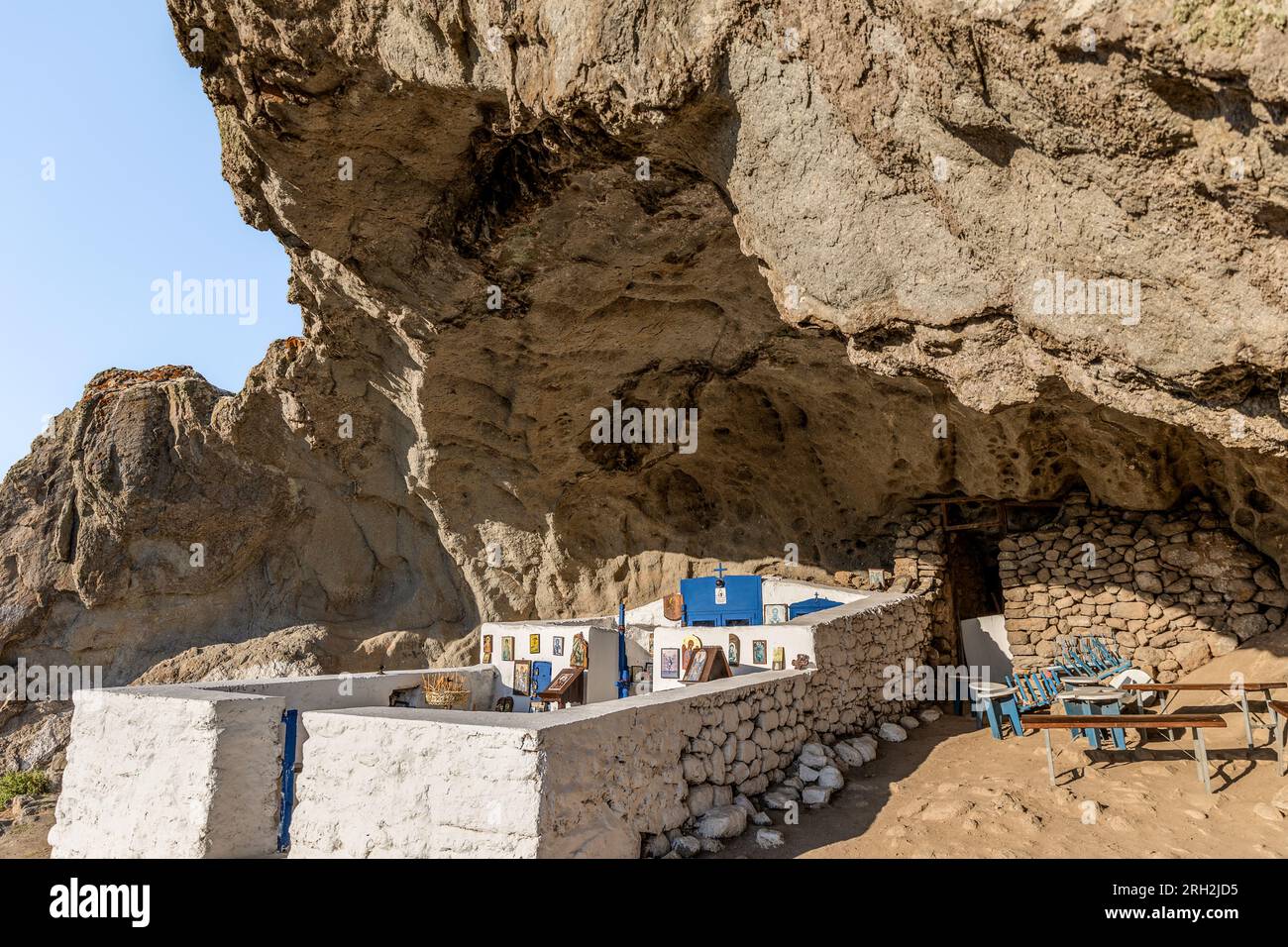 Church of Panagia Kakaviotissa in cave, Lemnos Island Eastern Aegean ...