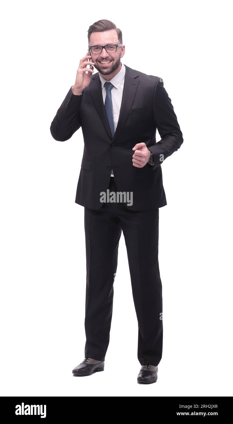 full length .concerned businessman . isolated on white background Stock ...