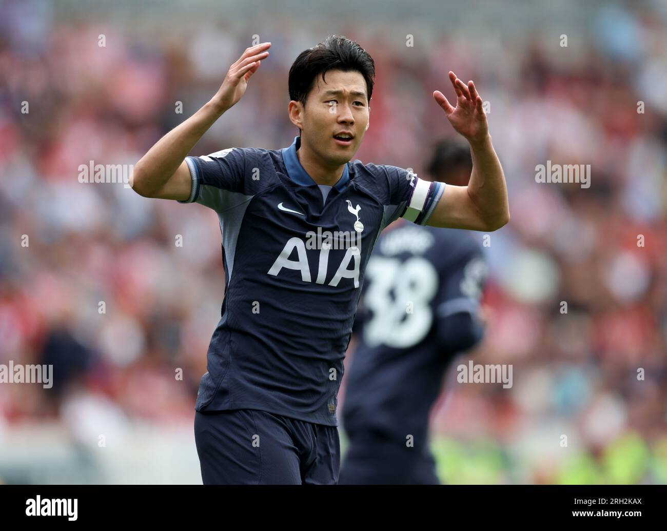 Tottenham Hotspur's Heung-Min Son reacts during the Premier League ...