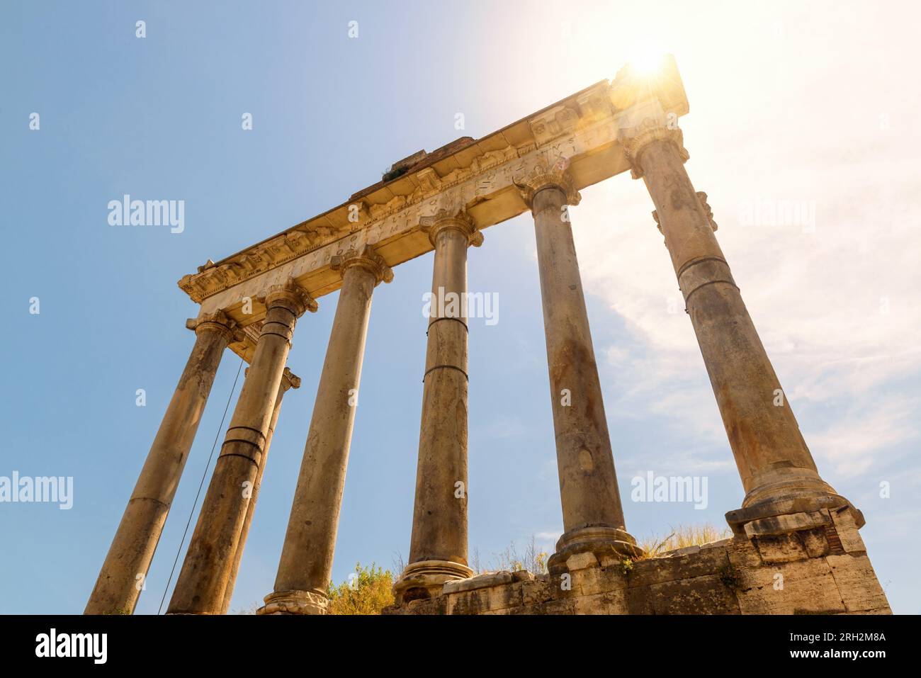 Temple of Saturn on Roman Forum on sky background, Rome, Italy, Europe ...