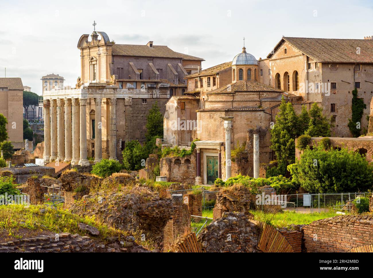 Old building on Ancient Roman Forum in summer, Rome, Italy, Europe ...