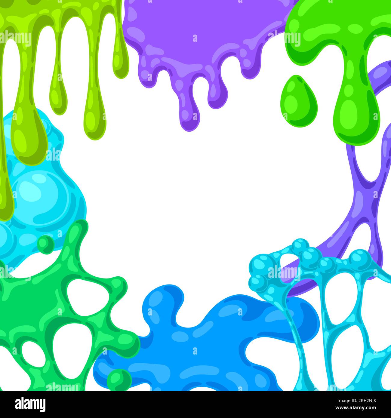 Blots and drips slime background. Toxic mucus smudges streaks and ...