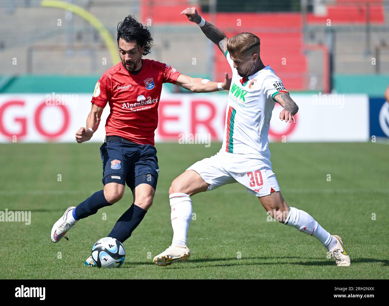 Unterhaching, Germany. 13th Aug, 2023. Soccer: DFB Cup, SpVgg ...