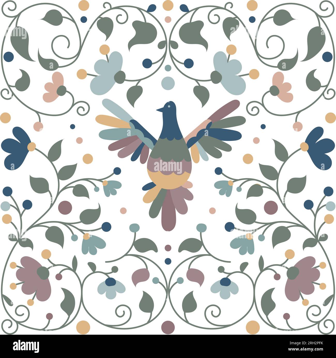 Mexican otomi embrodery seamless pattern. Colorful Mexican Traditional ...