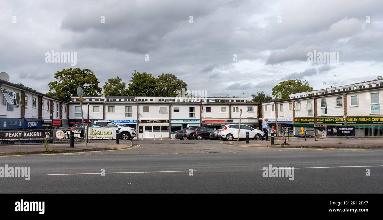 Shops shopping arcade in Yateley town in Hampshire, England, UK Stock ...