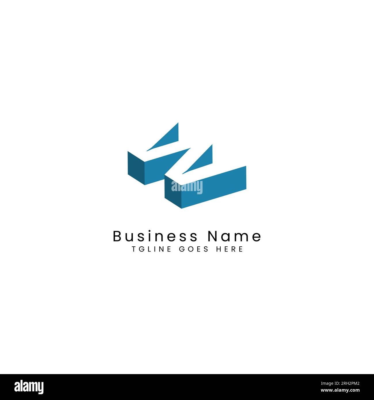 Simple W Letter logo in 3d design. Creative vector illustration ...