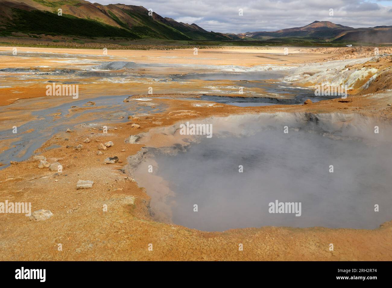 Mud springs and solfatars in the colorful high-temperature area of ...
