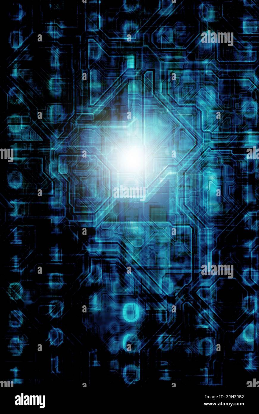 binary background and geometric structure with a bright light in the ...