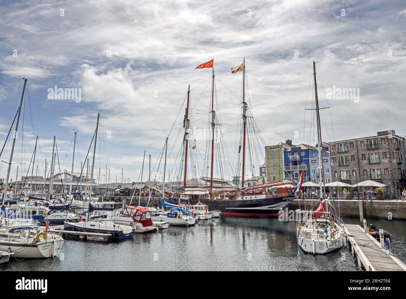 The Oosterchelde, a replica of HMS Beagle berthed at Sutton Harbour ...