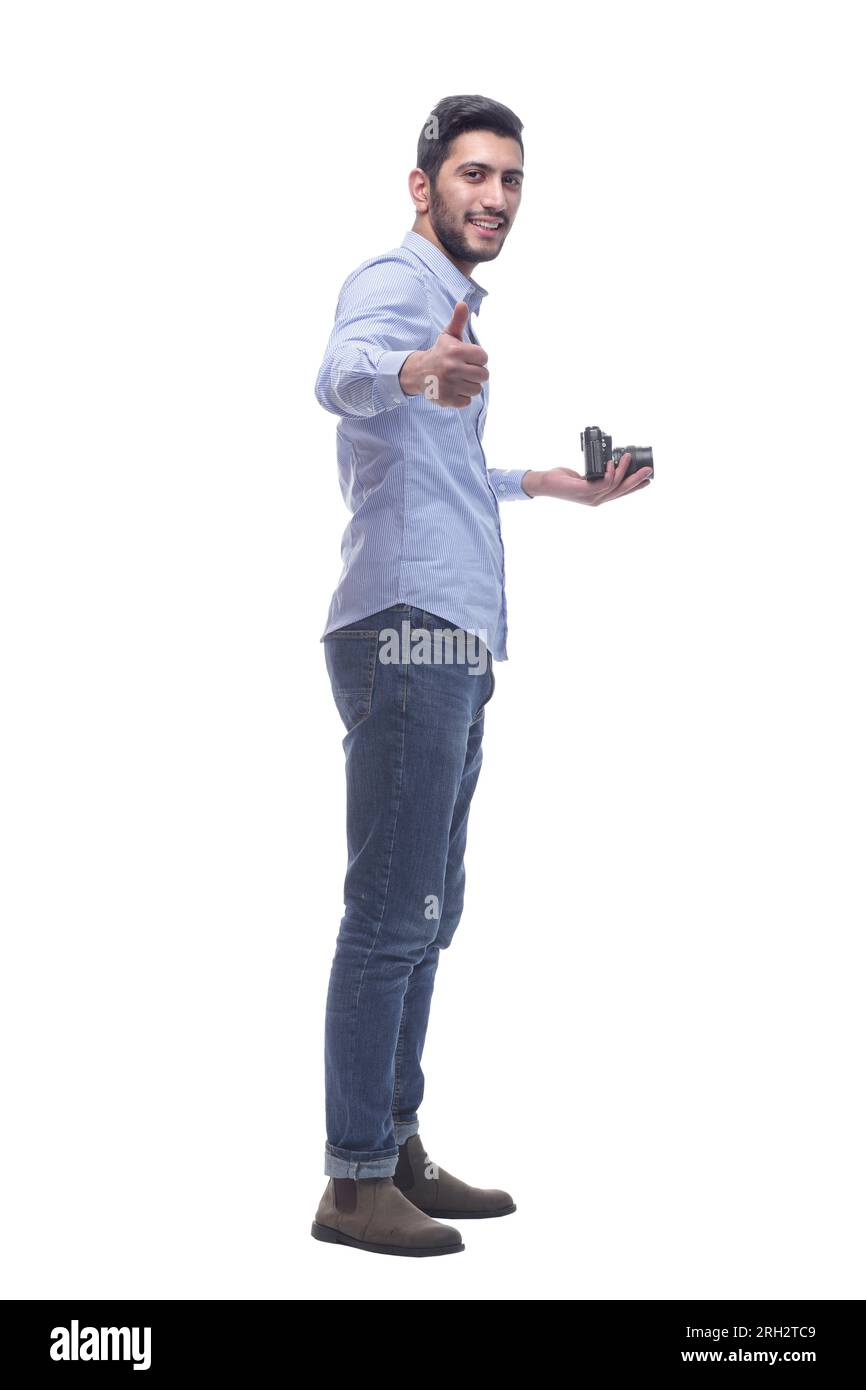 Cameraman isolated full view Cut Out Stock Images & Pictures - Alamy