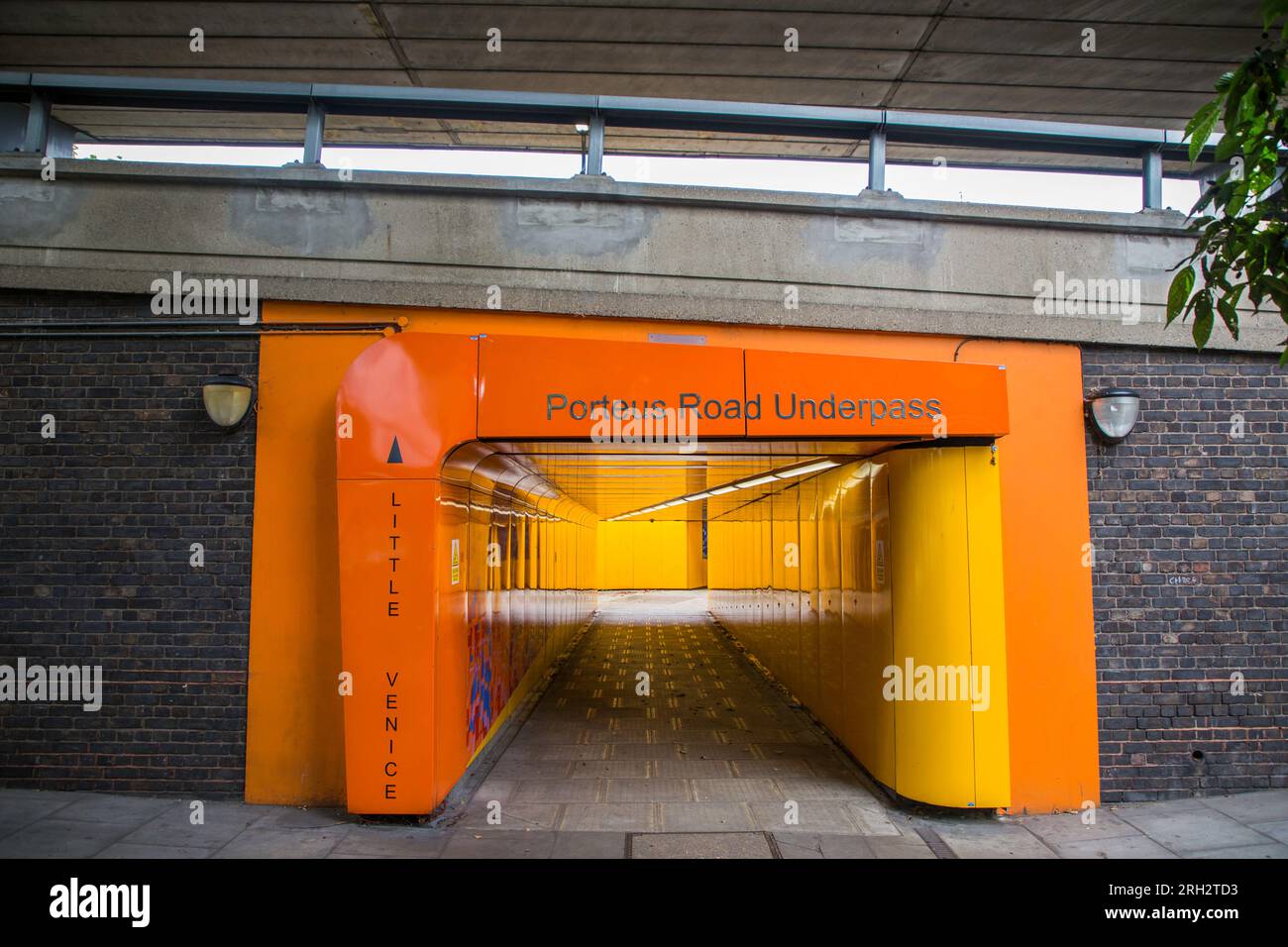 Porteus road underpass and Paddington Basin Flyover, West London Stock ...